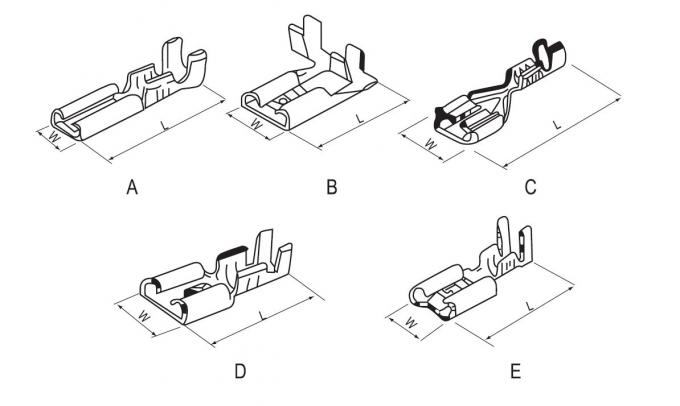 DJ621-E2.8x 0.5A Series Open Barrel Terminals Plated Tin Color Brass Material
