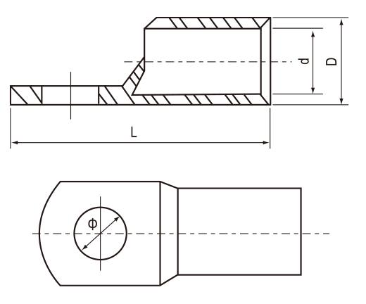 SC35-8 Copper Cable Lugs , Crimping Terminal Lugs Battery Terminals ...