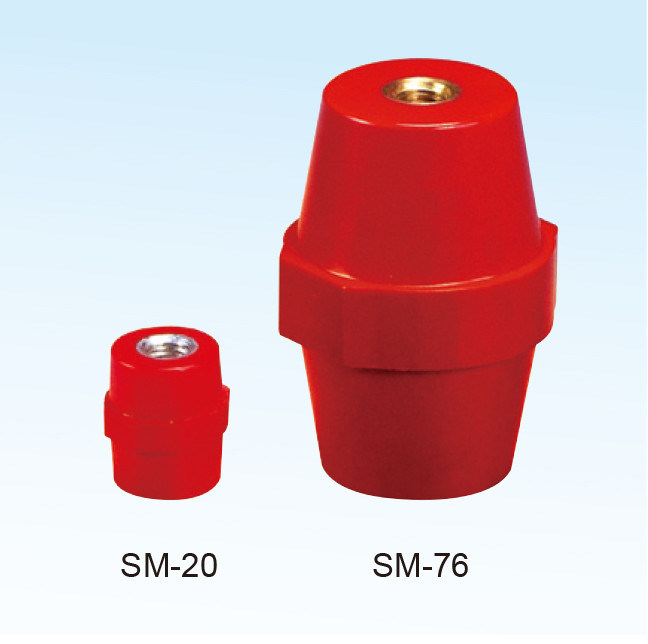 SM / TSM Type Bus Support Insulators , Zn Plated Red Bus Bar Insulators