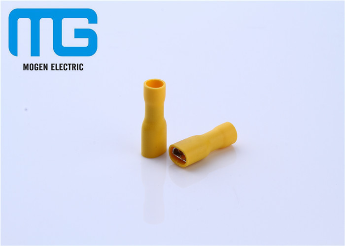 Female Wire Crimp Terminals Connector , Yellow Electrical Quick ...