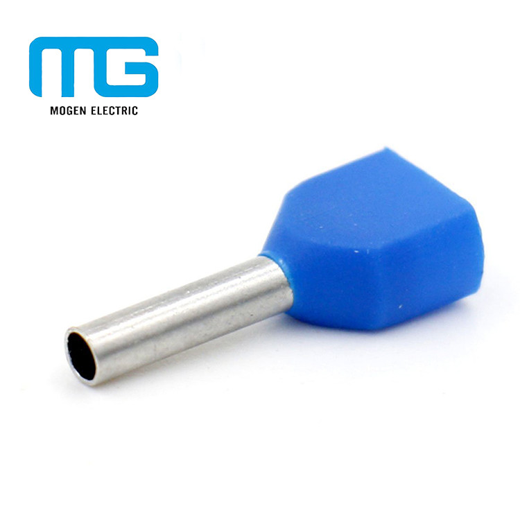 Blue Wire Copper Crimp Connectors Twin Insulated Ferrule Pin Cord End ...